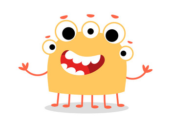 Angry yellow monster face with open mouth Vector Image