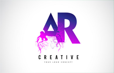 Ar a r brushed letter logo design with creative Vector Image