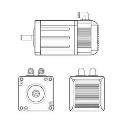 Electric motor outline Royalty Free Vector Image