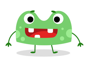 Green monster character Royalty Free Vector Image