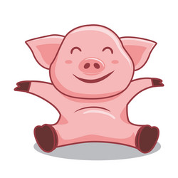 Pig cartoon cute swine Royalty Free Vector Image