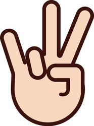 Three hand signal line style Royalty Free Vector Image