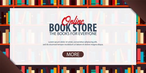 Banner national book store shelf or bookcase Vector Image