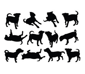 Dog training silhouettes trainer Royalty Free Vector Image