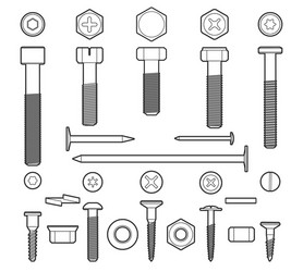 Framing screw line outline icon Royalty Free Vector Image