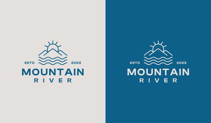 Mountain river logo universal creative premium Vector Image