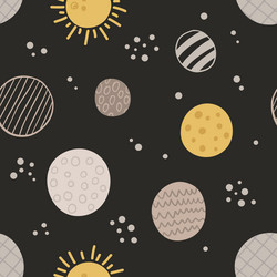 Childish seamless pattern hand drawn space Vector Image