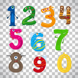 Funny cute monster numbers for halloween party Vector Image
