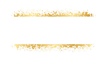 Abstract gold ink splatter ribbon banner frame Vector Image