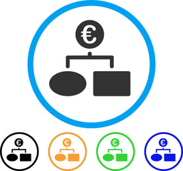 Euro sales chart rounded icon Royalty Free Vector Image