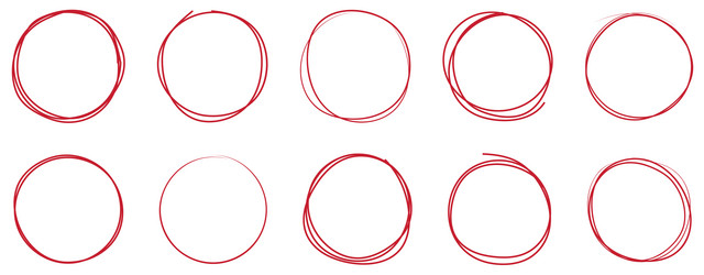 Hand drawing circle line sketch set Royalty Free Vector