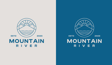 Mountain river logo universal creative premium Vector Image