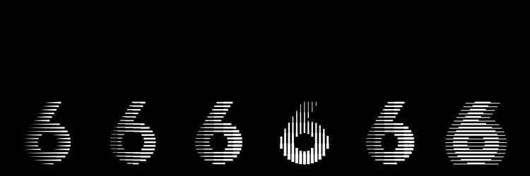 Number six 6 logo lines abstract modern art Vector Image