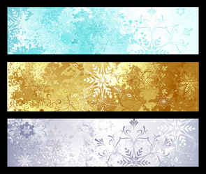 Background with gold snowflakes Royalty Free Vector Image