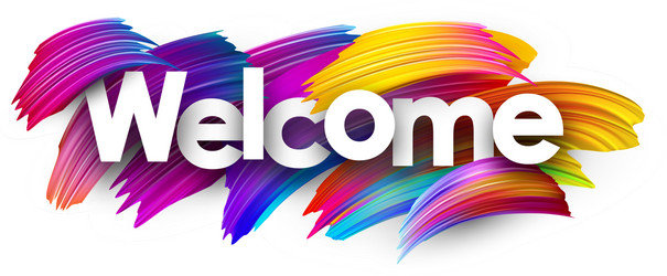 Welcome poster with brush strokes Royalty Free Vector Image