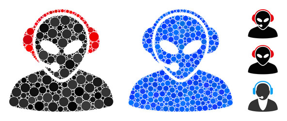 Alien call center flat icon Royalty Free Vector Image