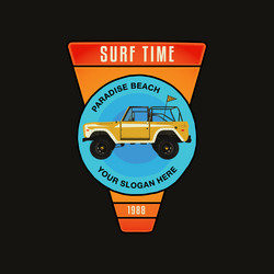 Beach paradise logo design Royalty Free Vector Image