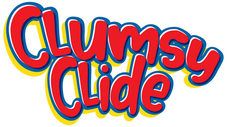 Clumsy clide logo text design with a boy Vector Image