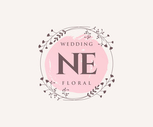 Ne initials letter wedding monogram logos Vector Image