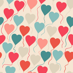 Seamless wallpaper pattern hearts and air balloons