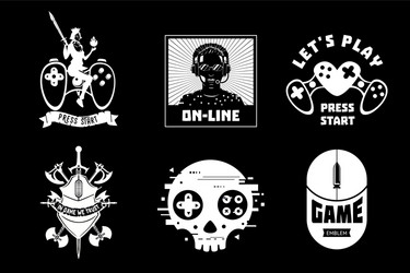 Game controller button set collection Royalty Free Vector
