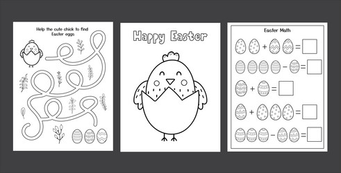 Easter tracing lines worksheet for kids Royalty Free Vector