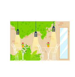 Flat design coffee plantation posts Royalty Free Vector