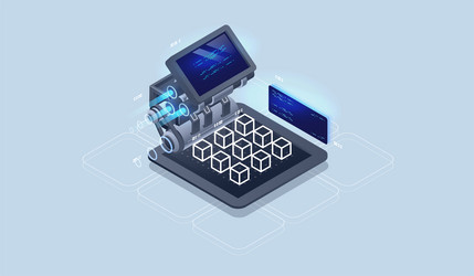 Programming and software development isometric Vector Image