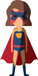 Color silhouette with standing girl superhero Vector Image