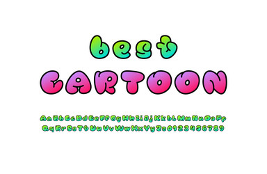 Comic cute font alphabet in the cartoon style Vector Image
