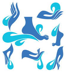 Life in water clean hands and feet Royalty Free Vector Image
