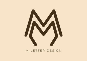 Unique mono line design of m initial letter Vector Image