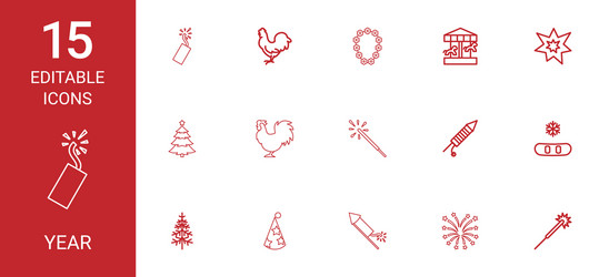 Year icons Royalty Free Vector Image - VectorStock