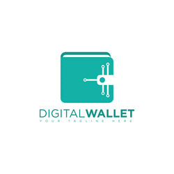Digital wallet e payment logo design Royalty Free Vector
