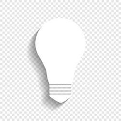Light lamp sign white icon with soft Royalty Free Vector