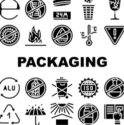 Packaging industrial marking icons set Royalty Free Vector