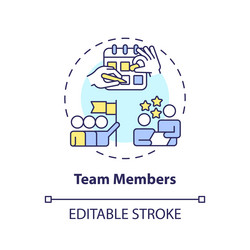 Team members blue gradient concept icon Royalty Free Vector