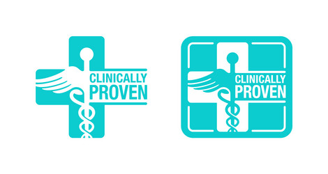Clinically proven stamp 2 in 1 Royalty Free Vector Image