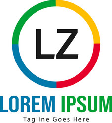 Initial lz logo template with modern frame Vector Image