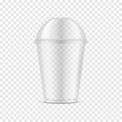 Clear empty glossy plastic cup with dome lid Vector Image
