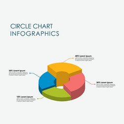 3d circle chart pie chart infographics element Vector Image