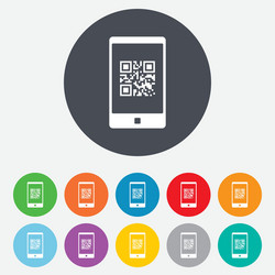 Advertising symbols with qr code barcode quick Vector Image