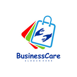 Shop care logo design icon symbol template Vector Image