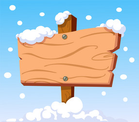 Winter wooden arrow icon Royalty Free Vector Image