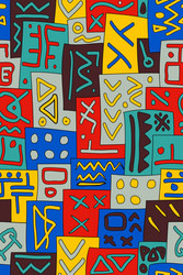 Color abstract african lines Royalty Free Vector Image