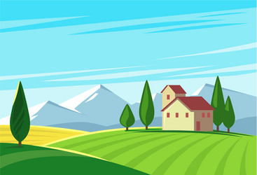 Rural landscape Royalty Free Vector Image - VectorStock