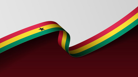 Ghana ribbon flag background Royalty Free Vector Image
