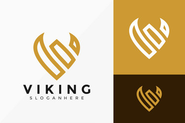 Letter v viking logo icon Royalty Free Vector Image