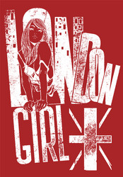 Racing pin up girl with flag Royalty Free Vector Image