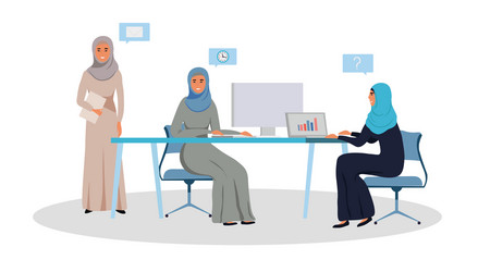 Arab muslim woman character isolated on white Vector Image